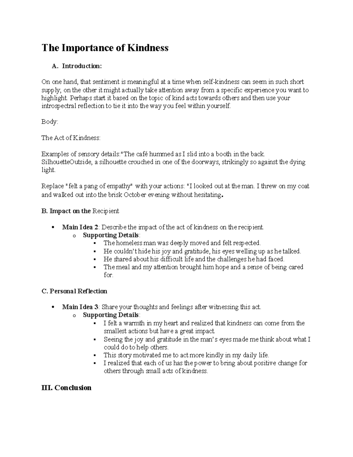 The Importance of Kindness - Introduction: On one hand, that sentiment ...