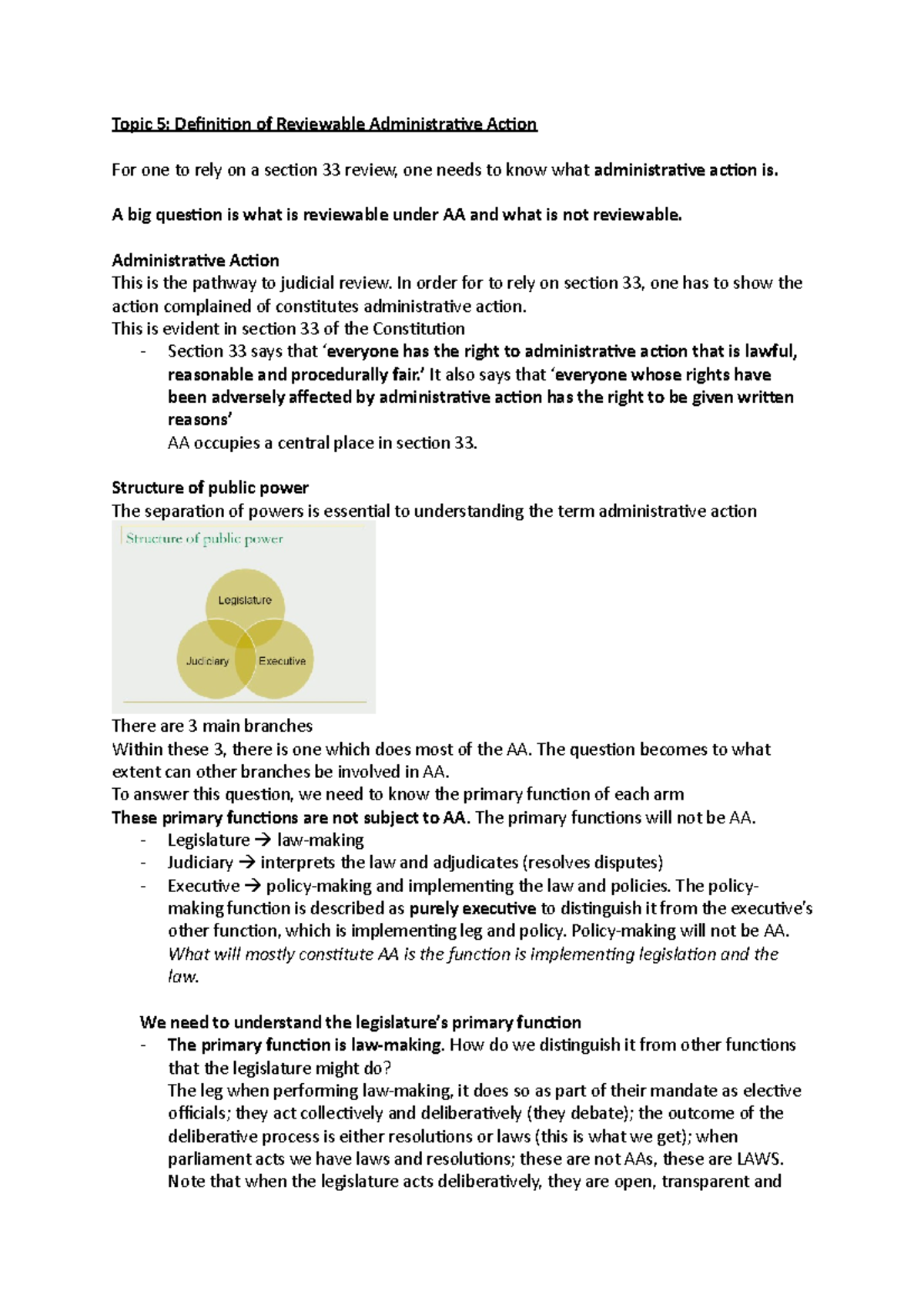 Concise Lecture Notes- Chirwa - Topic 5: Definition of Reviewable ...