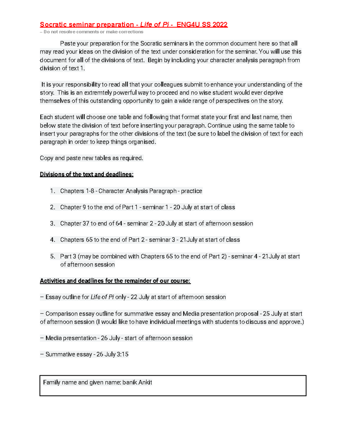 Socratic Seminars preparation common document for ENG4U SS 2022 - Do ...