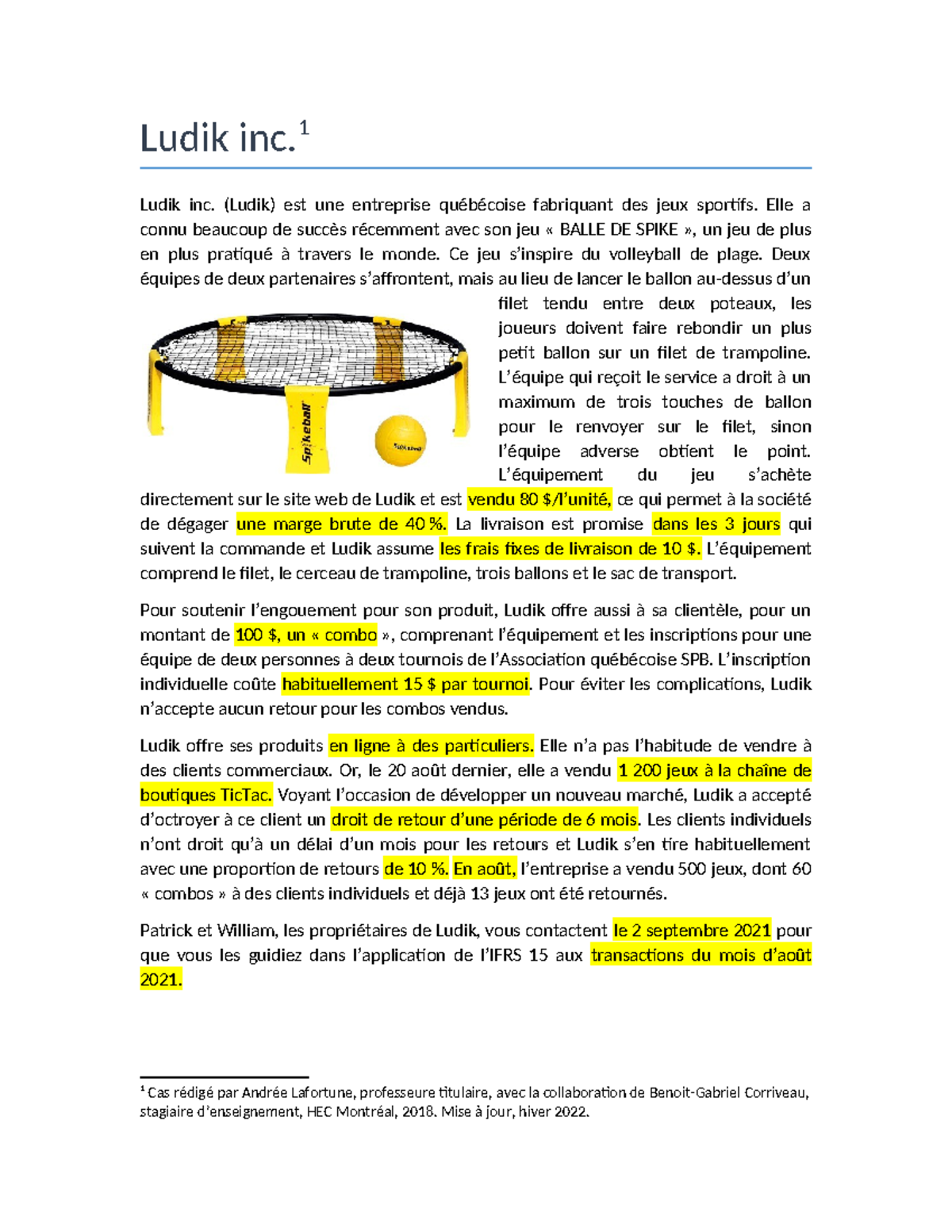Correction - 2.Ludik inc - Ludik inc. 1 Ludik inc. (Ludik) est une ...