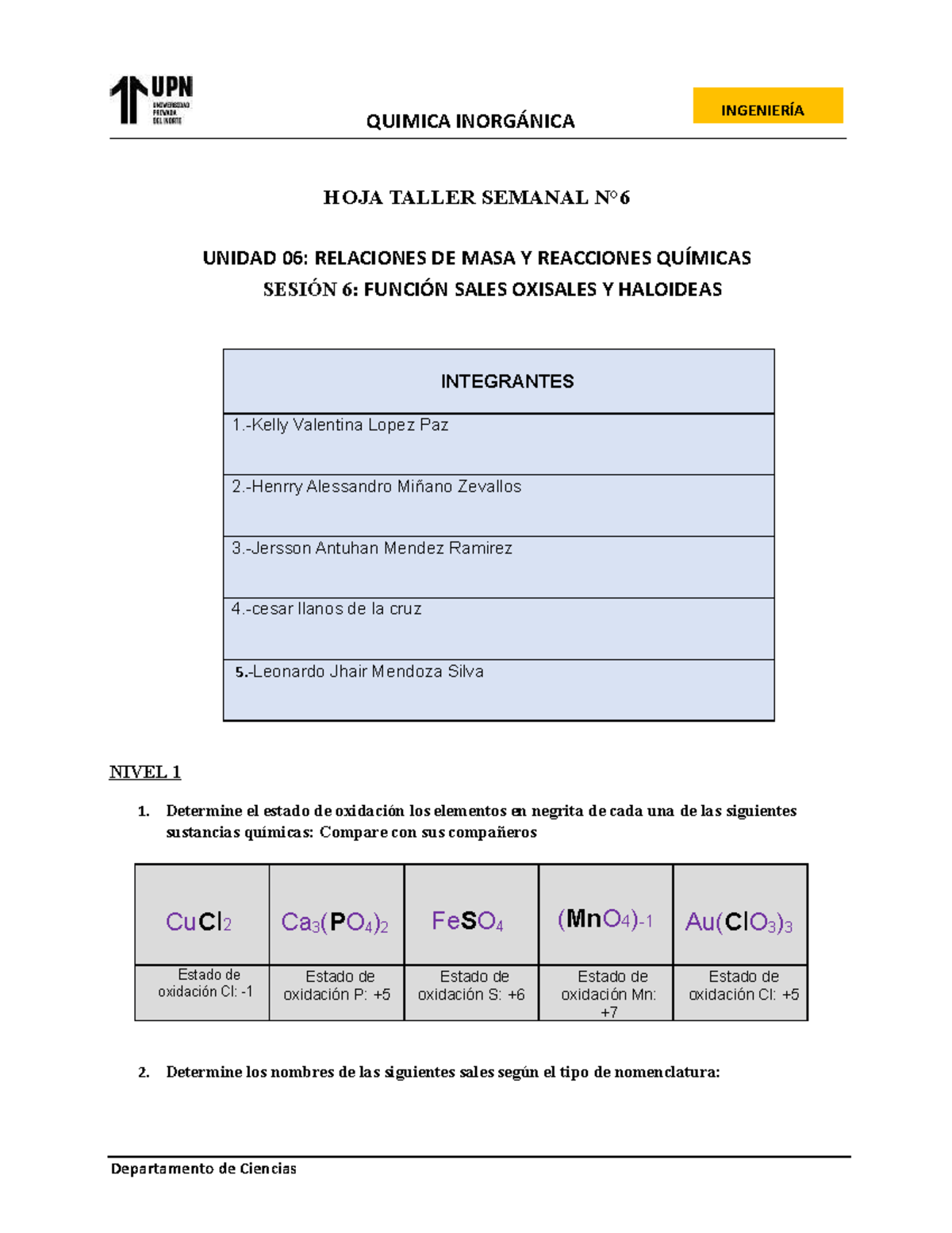 Hoja Taller Grupal N° 6 Sales Oxisales y Haloideas - Deprecated API usage: The SVG back-end is ...