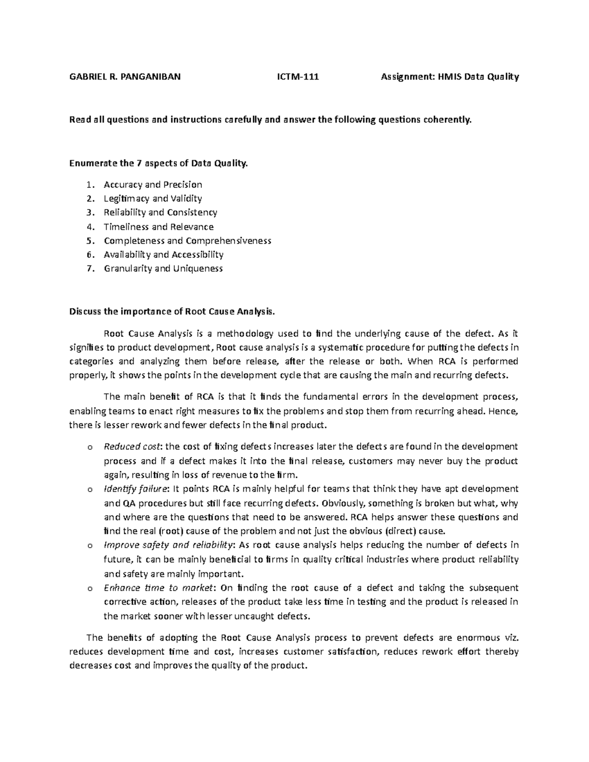 (Assignment) HMIS Data Quality - Information and Communication ...