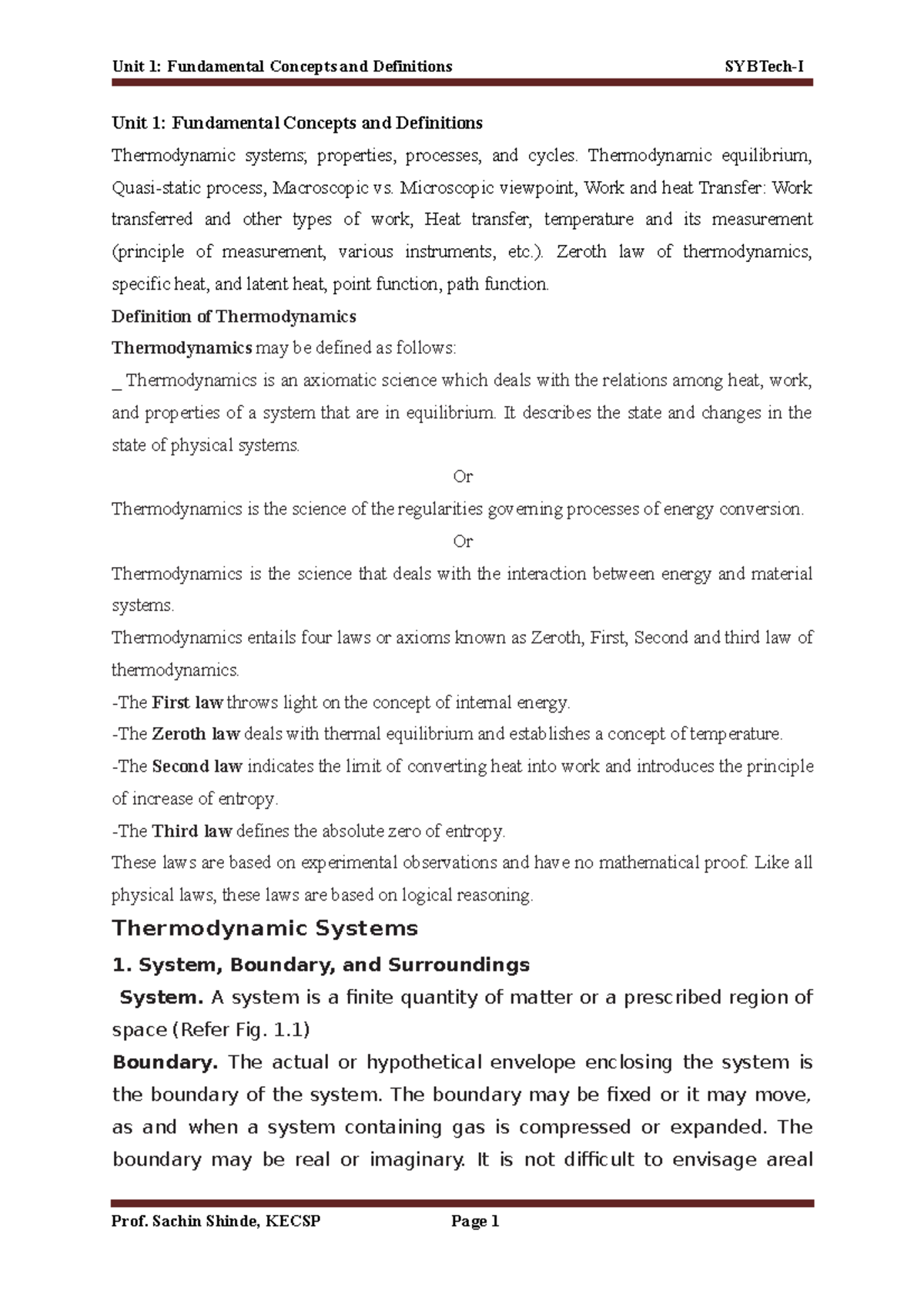 Unit 1 Fundamental Concepts and Definitions - Unit 1: Fundamental ...