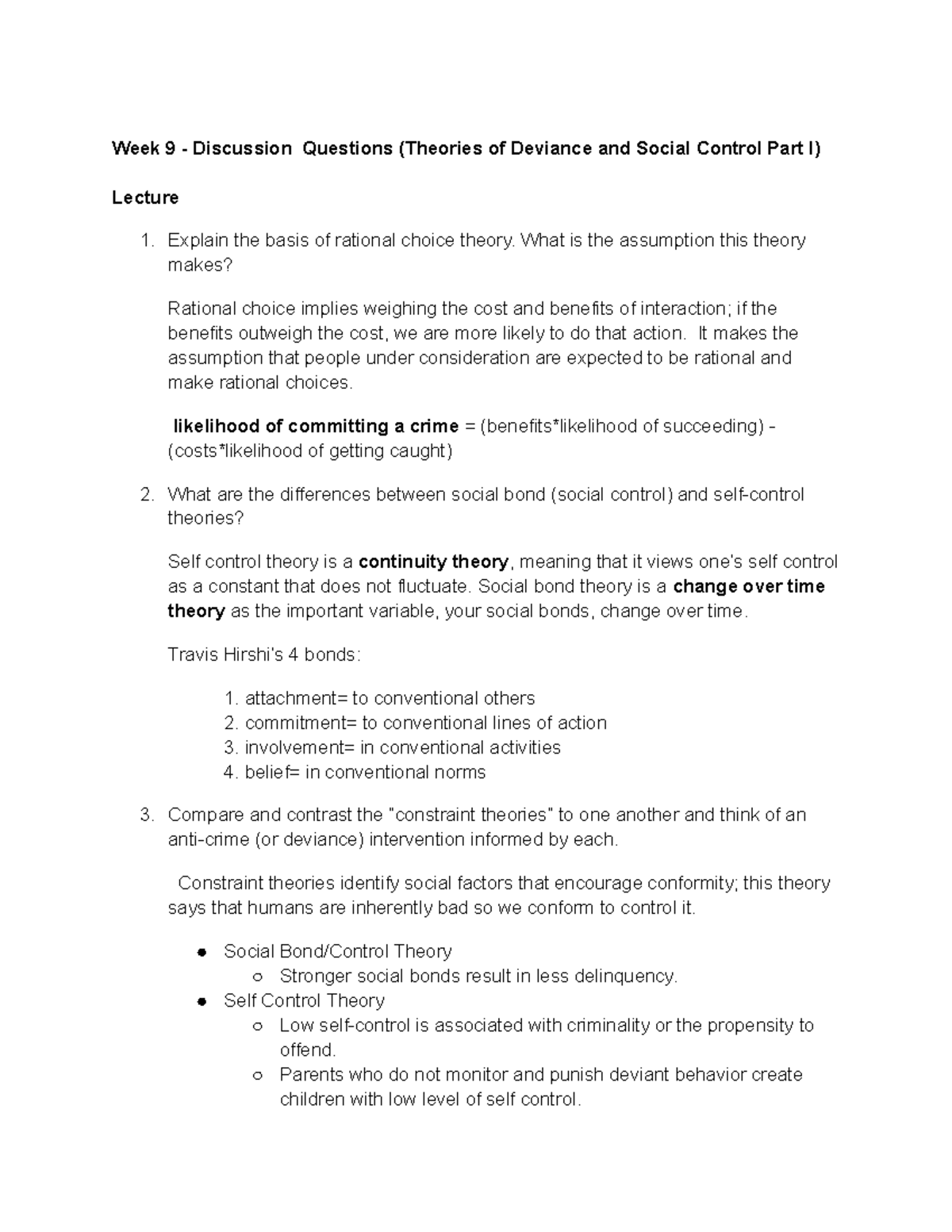 Deviance In US Society (Study Guide 2) - Week 9 - Discussion Questions ...