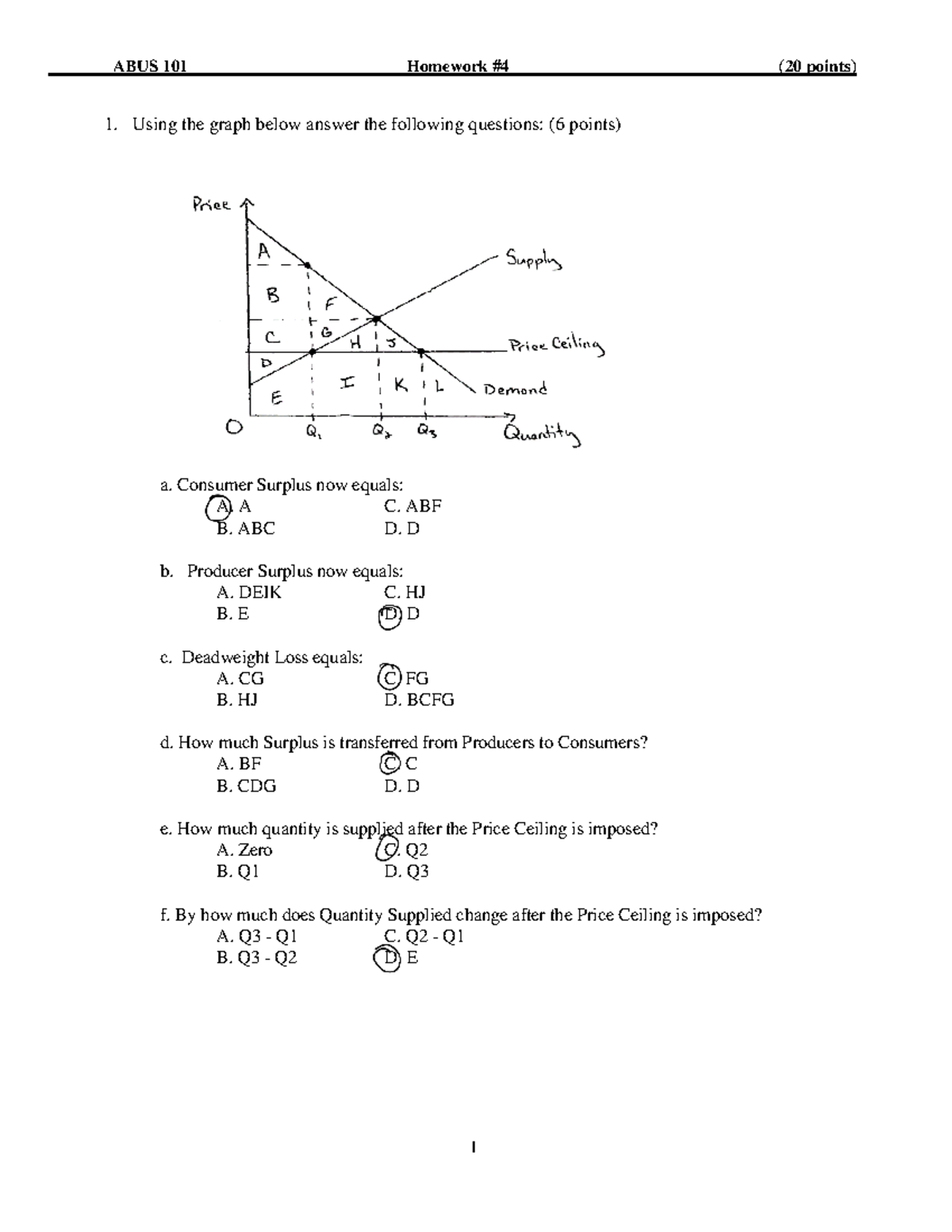 Homework #4 (1) 230504 001742 - ABUS 101 Homework #4 (20 points) 1 1. Using the graph below ...