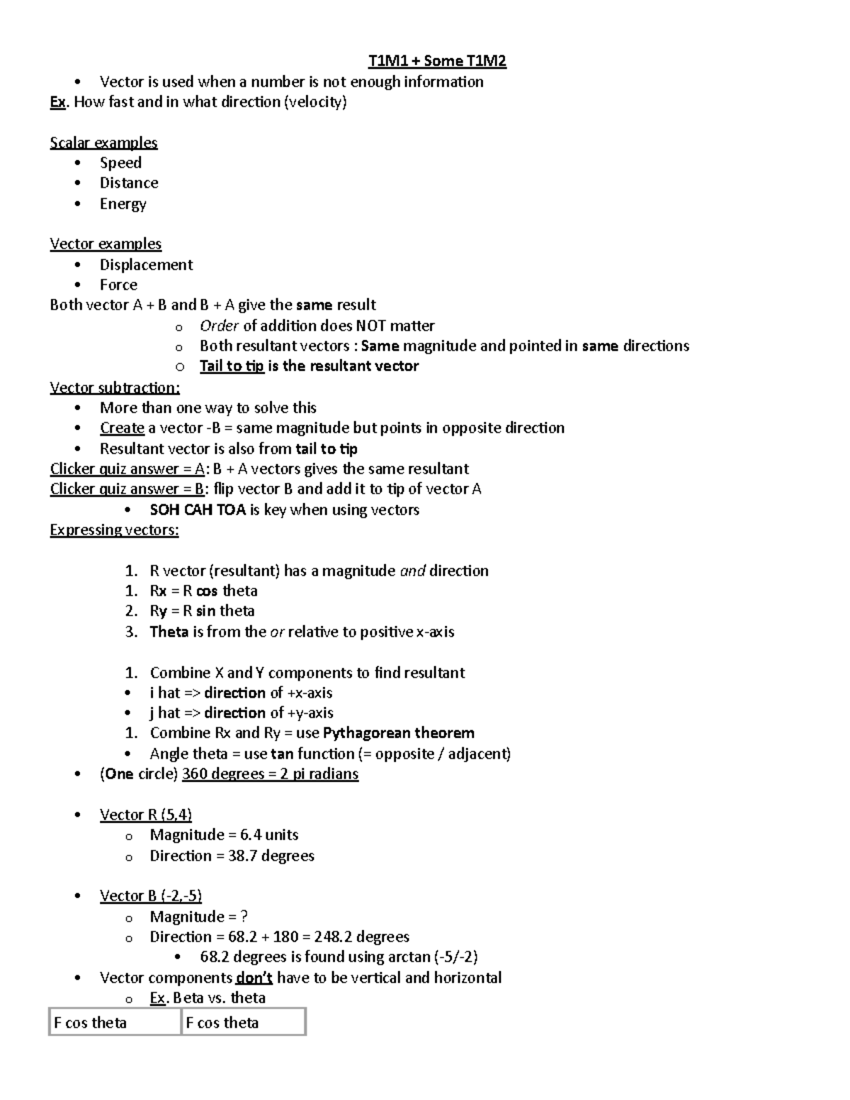 T1M1 + T1M2 - T1M1 + Some T1M Vector is used when a number is not ...