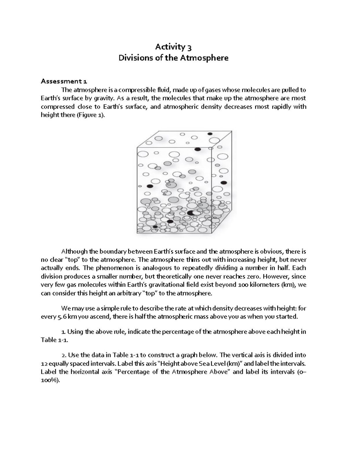 Divisions of the Atmosphere - Activity 3 Divisions of the Atmosphere ...