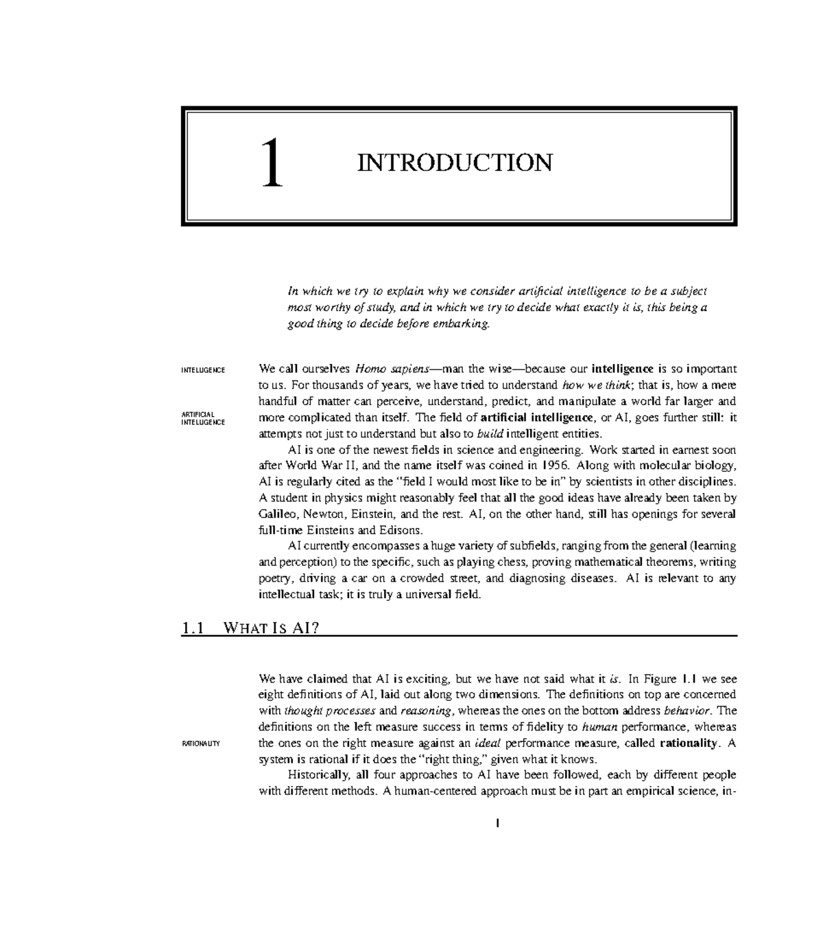 AI UNIT-1 - 1 INTRODUCTION In which we try to explain why we consider ...