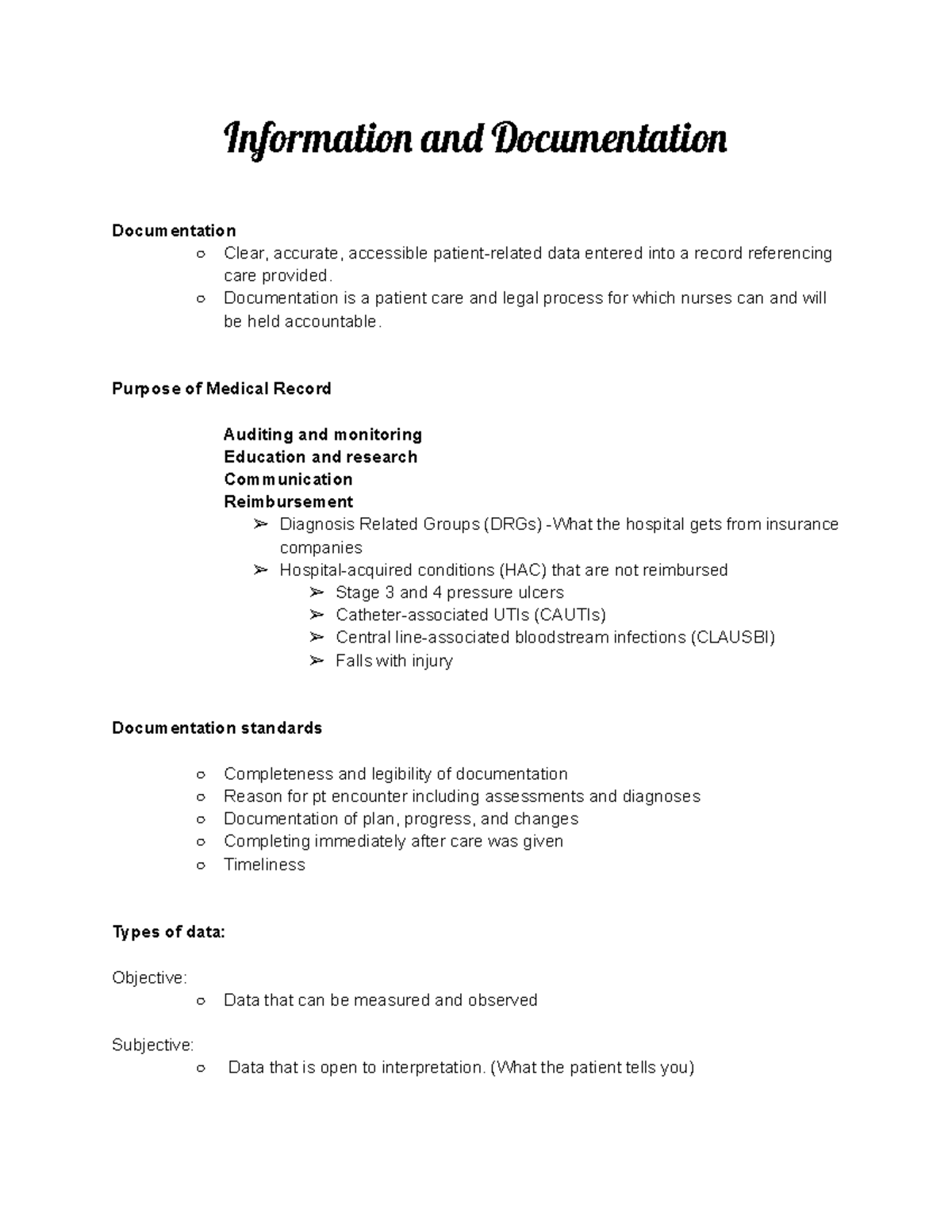 Documentation Notes - Documents - Informatio an Documentatio ...