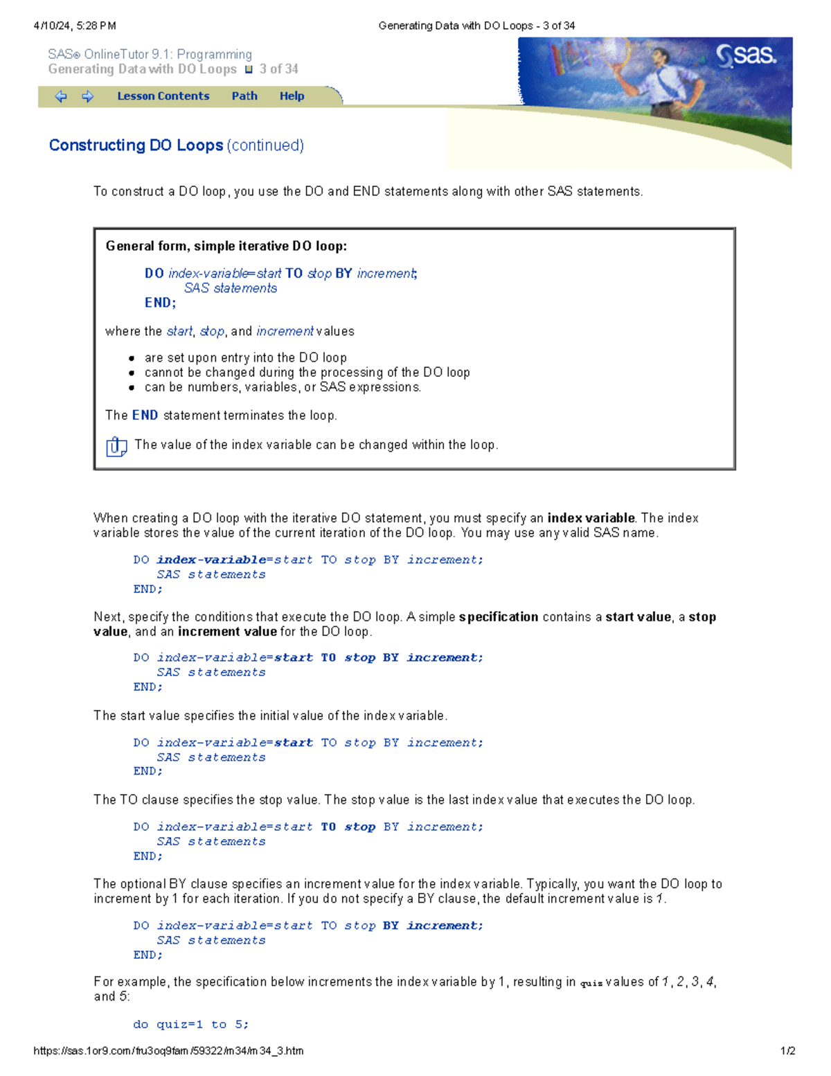 Generating Data with DO Loops - 3 of 34 - 1or9/fru3oq9fam/59322/m34/m34 ...