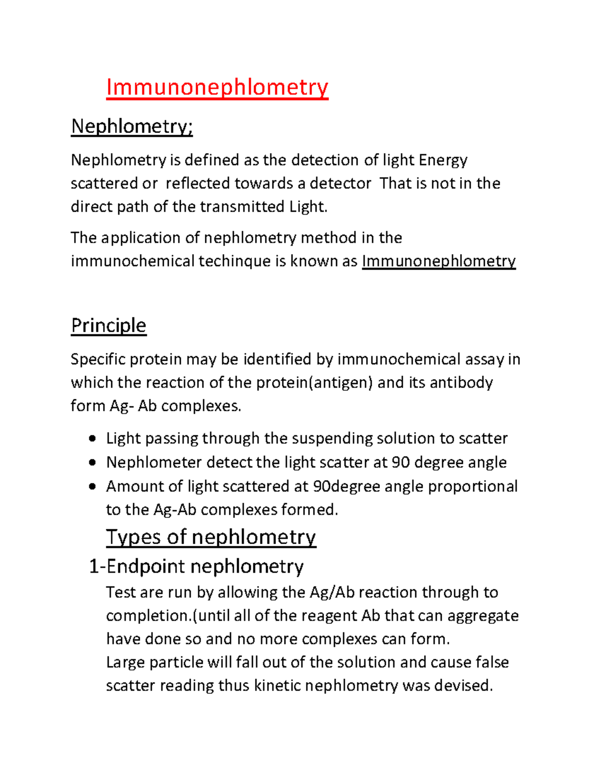 Immunonephlometry - Test to detect antigen antibody - Immunonephlometry ...