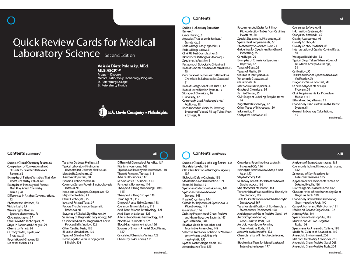 Cards - summary of clinical chemistry, clinical hematology ...