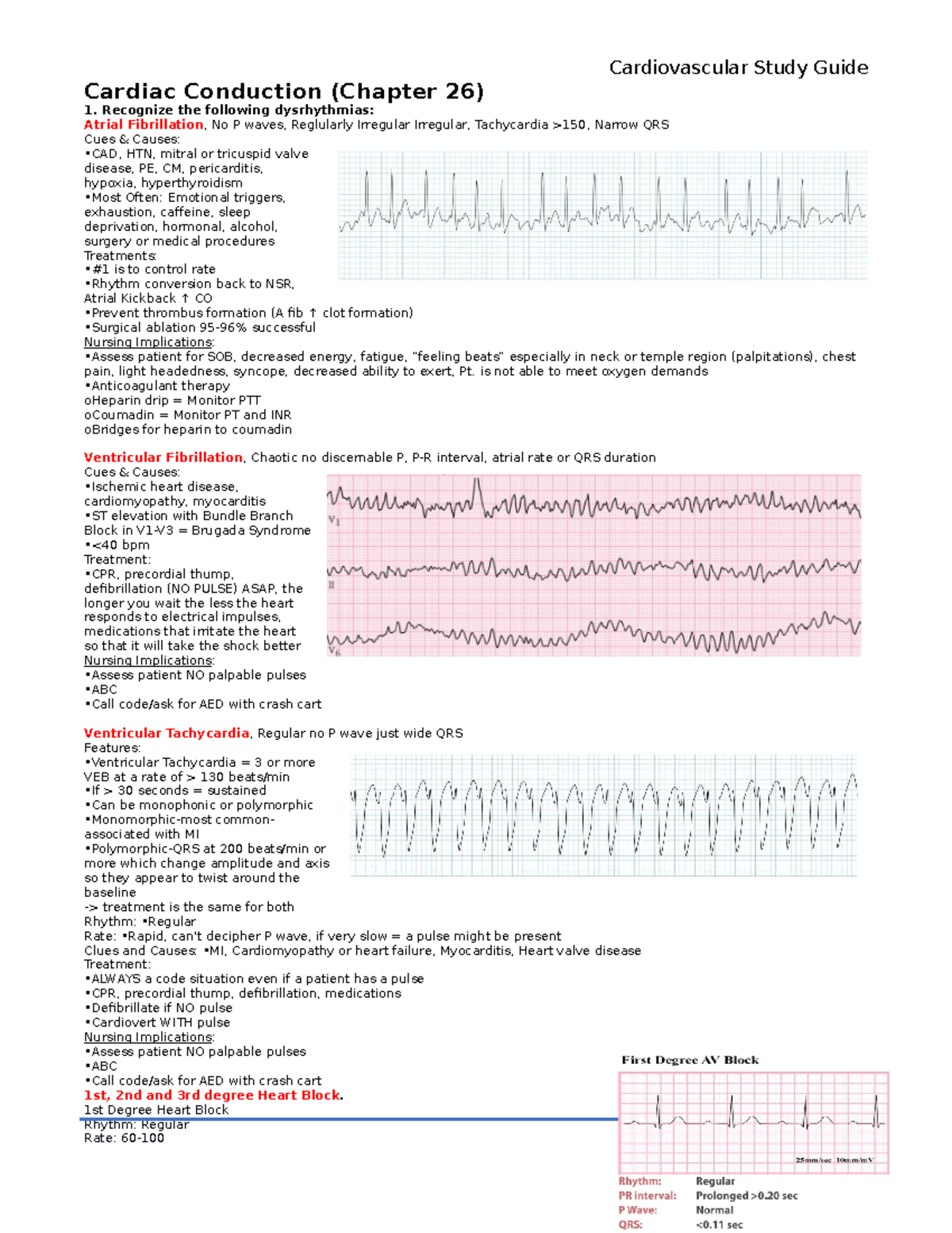 CV Study Guide - Cardiac Conduction (Chapter 26) 1. Recognize the ...