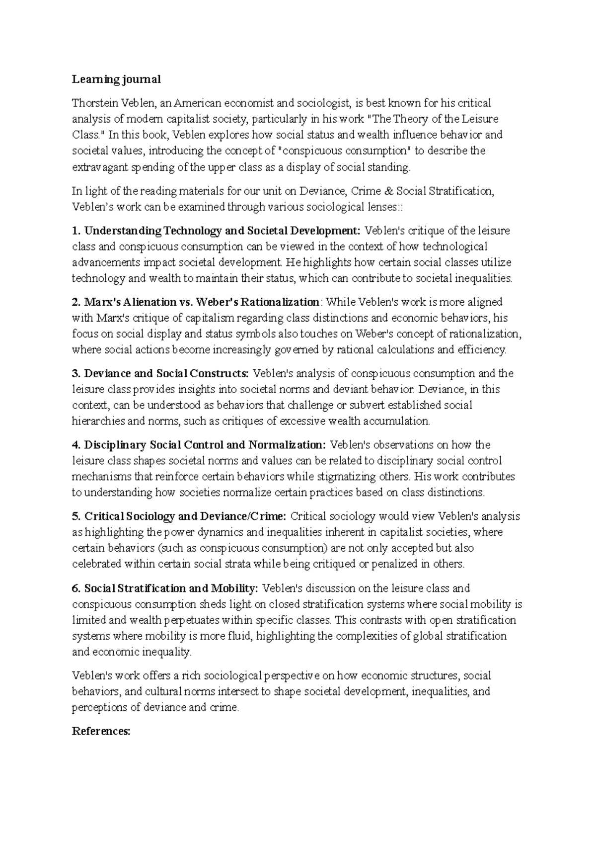 Learning journal 3 - Writing assignment - Learning journal Thorstein ...