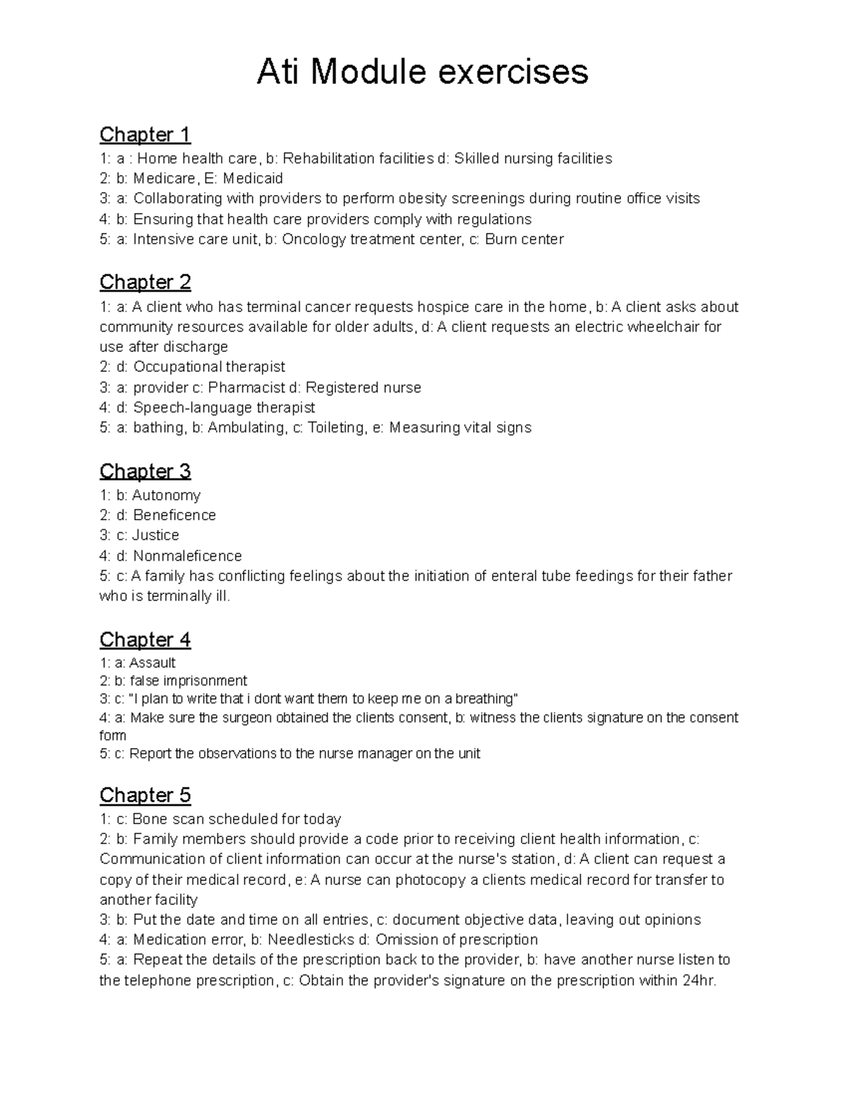 Ati module exercise revised - N3561 - UT Arlington - Studocu