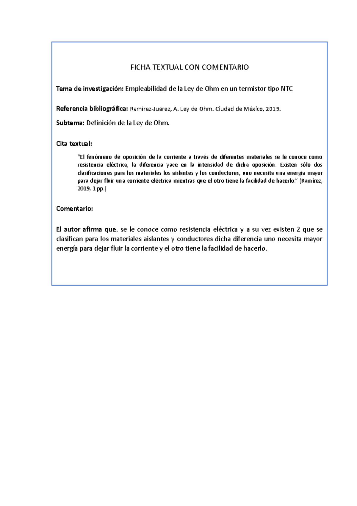 Ficha resumen y textual - FICHA TEXTUAL CON COMENTARIO Tema de ...