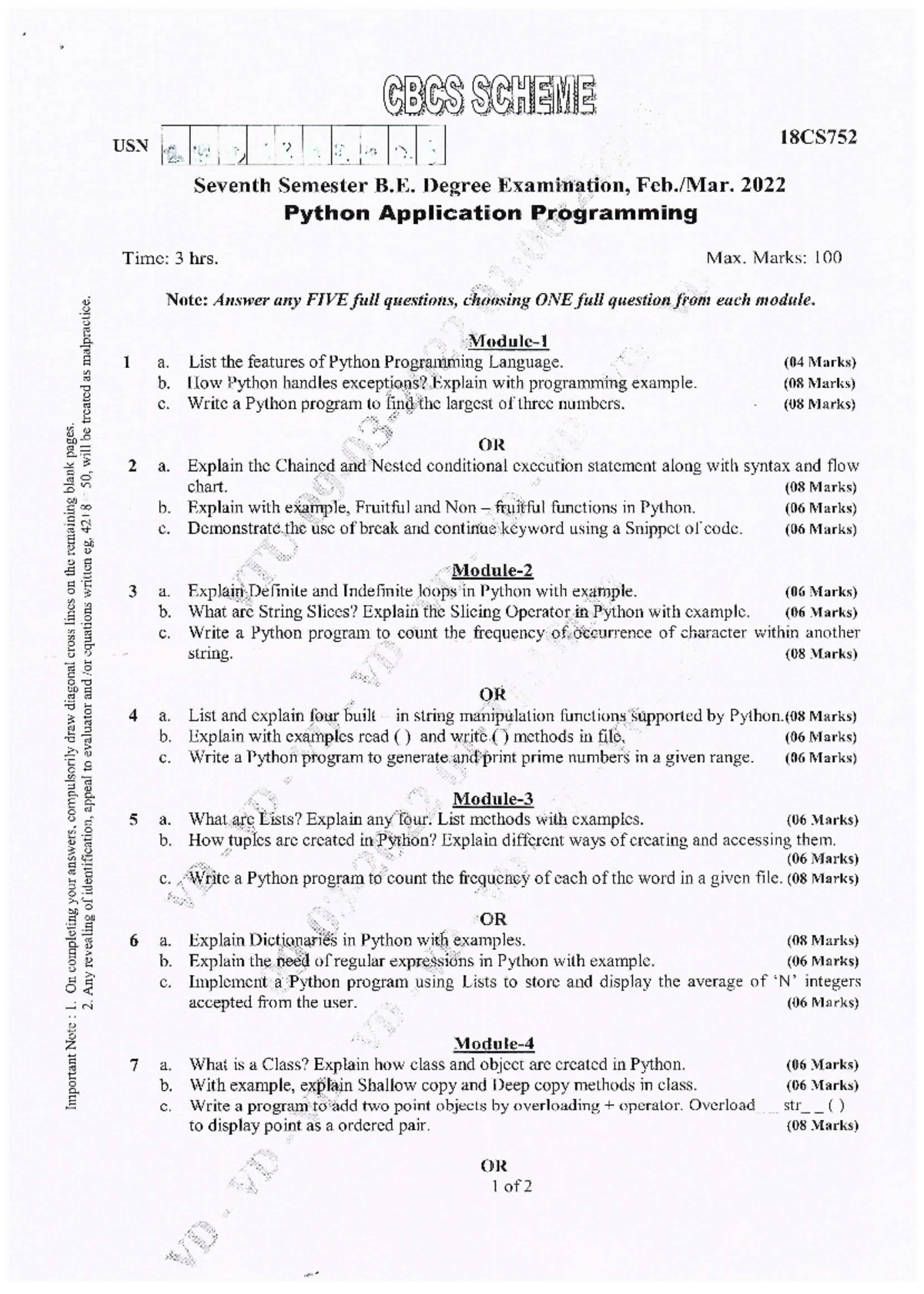 PAP-18CS752 - Basic Electrical Engineering - Studocu