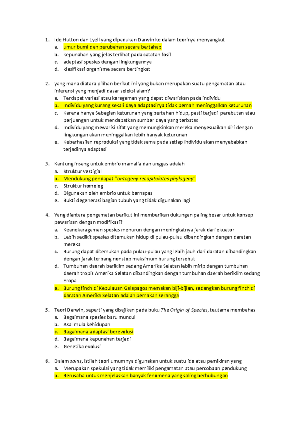 Mata Kuliah Evolusi - UAS - Ide Hutton dan Lyell yang dipadukan Darwin ...