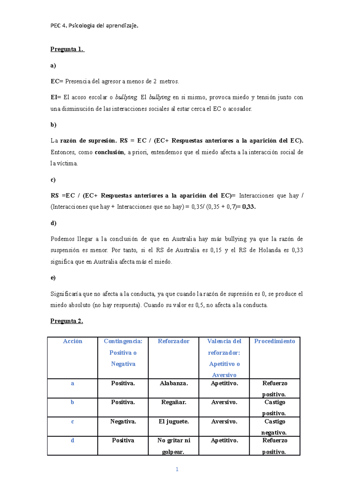 PEC 4 - Corresponde a las respuestas propuestas para la PEC 3 del segundo semestre de - Pregunta ...