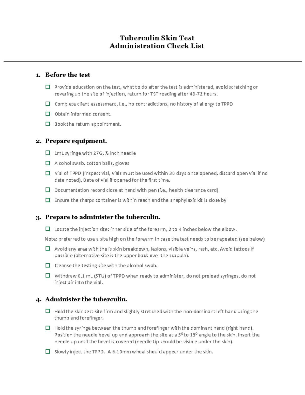 Tuberculin Skin Test Checklist KTropper Tuberculin Skin Test tuberculin-skin-test-checklist-ktropper-tuberculin-skin-test