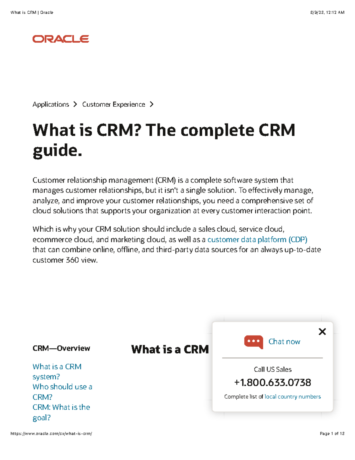 What is CRM Oracle - article - What is CRM? The complete CRM guide ...