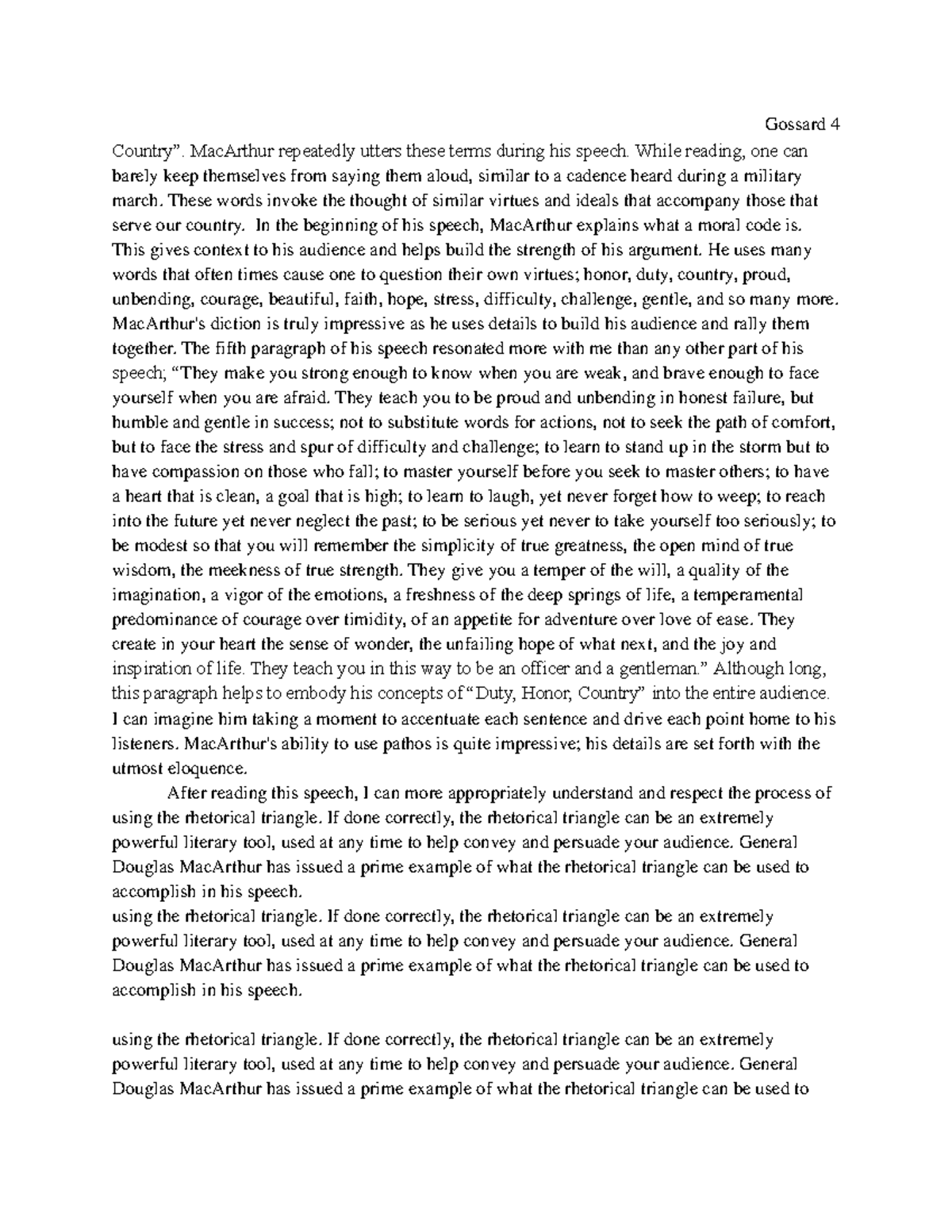 Week-3-rhetorical-analysis-essay-duty-honor-country 2 - Gossard 4 ...