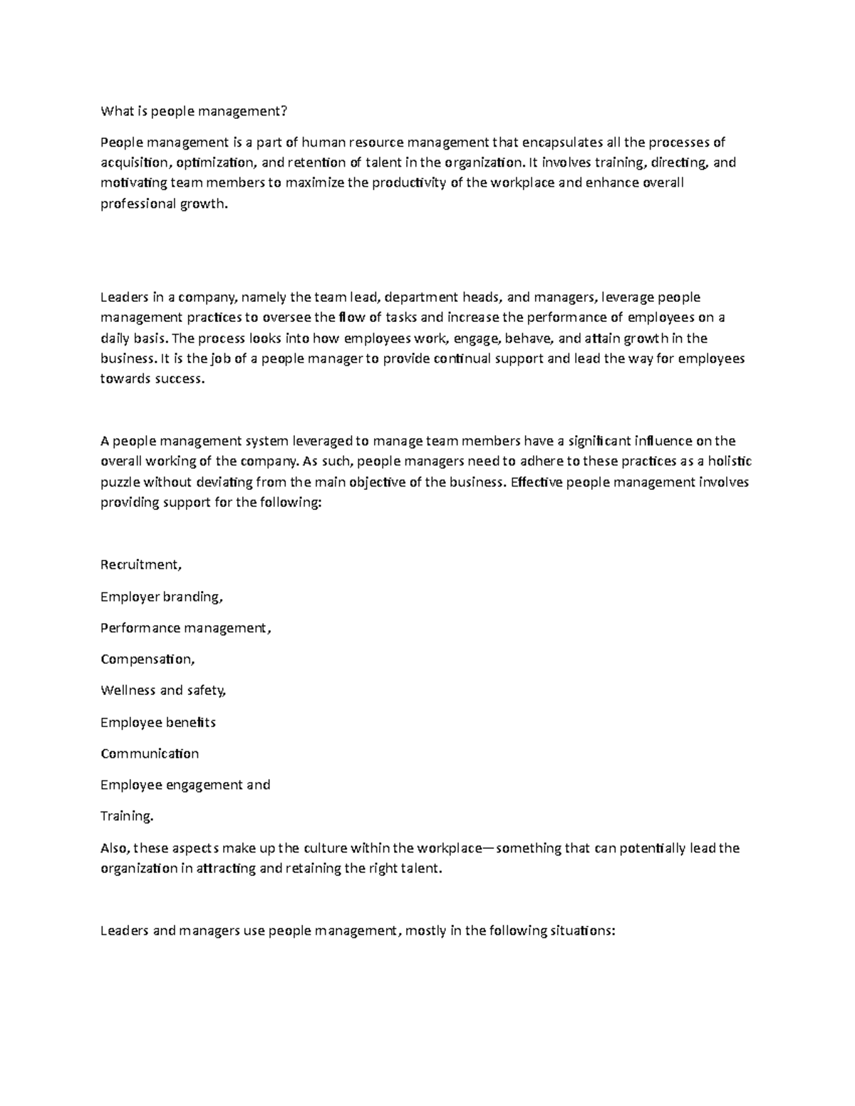 What is people management 12 - What is people management? People ...