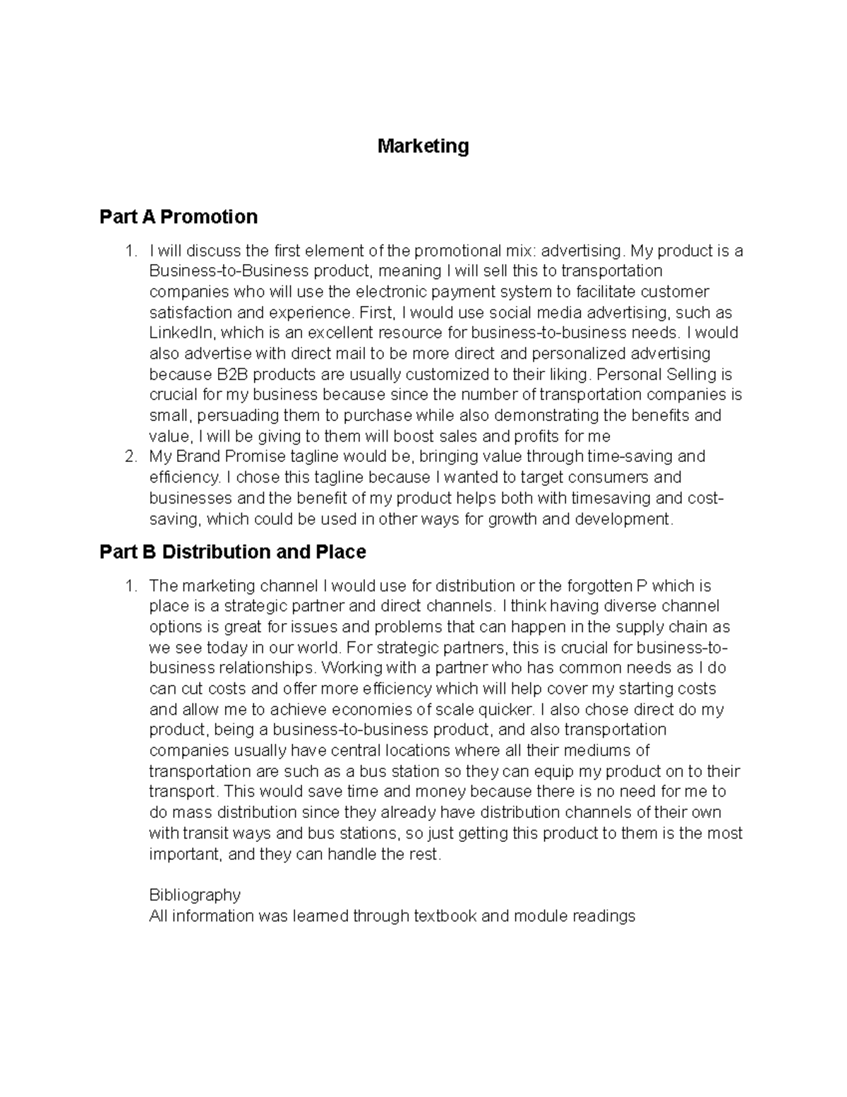 Part 6 Marketing Project - Marketing Part A Promotion I will discuss ...