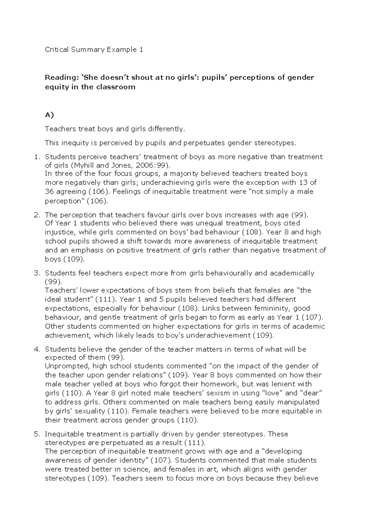 CS - Example 1 - .,,, - Critical Summary Example 1 Reading: ‘She doesn ...