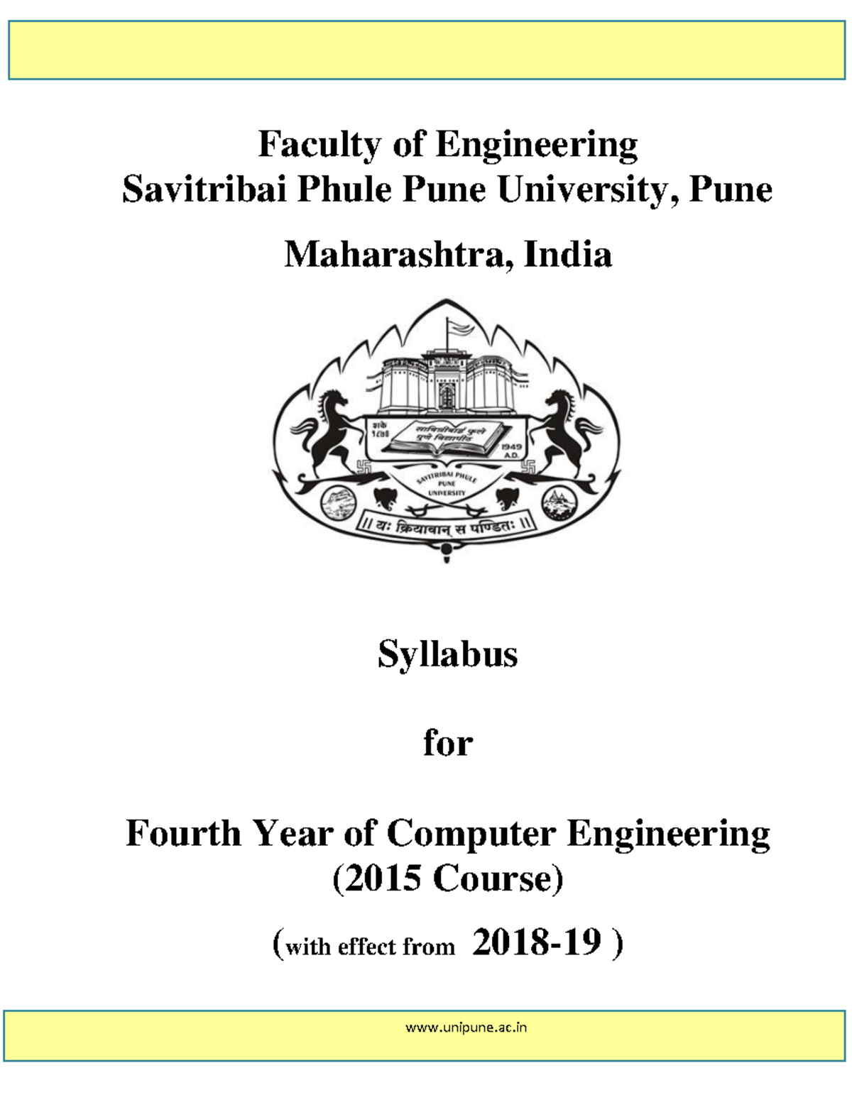 BE Computer Syllabus - Computer Engineering - SPPU - Studocu