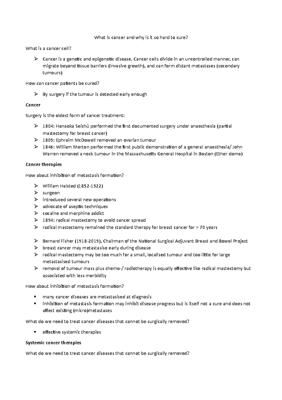 Lecture 1 What is cancer and why is it so hard to cure - What is cancer ...