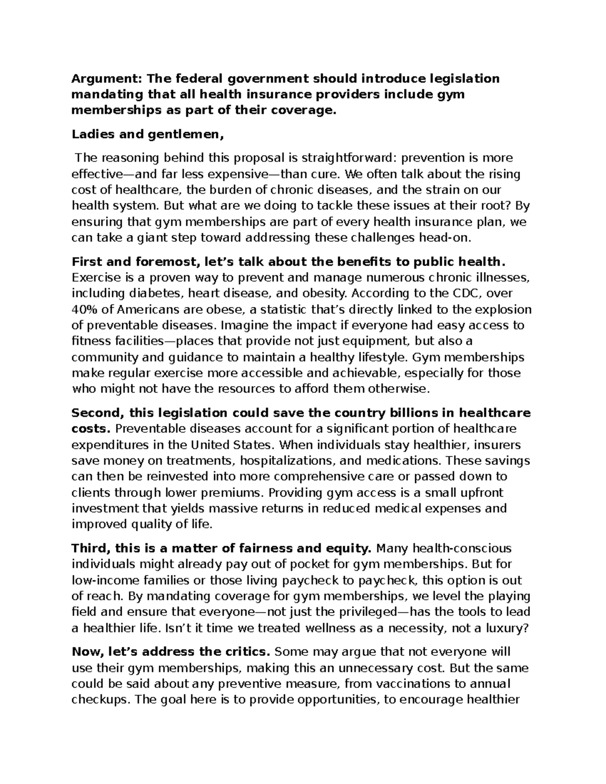 Persuasive speech - Introduction: Attention Device: Topic Statement ...