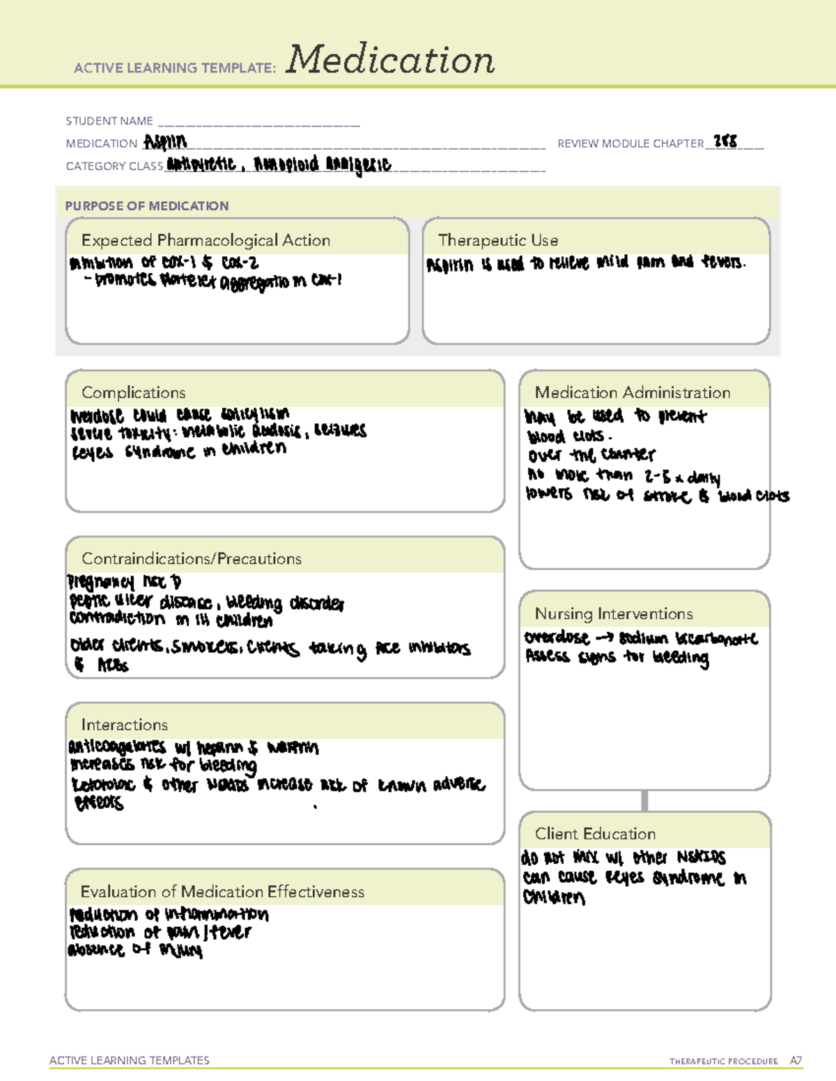 Meds120 - ati active learning - ACTIVE LEARNING TEMPLATES THERAPEUTIC ...