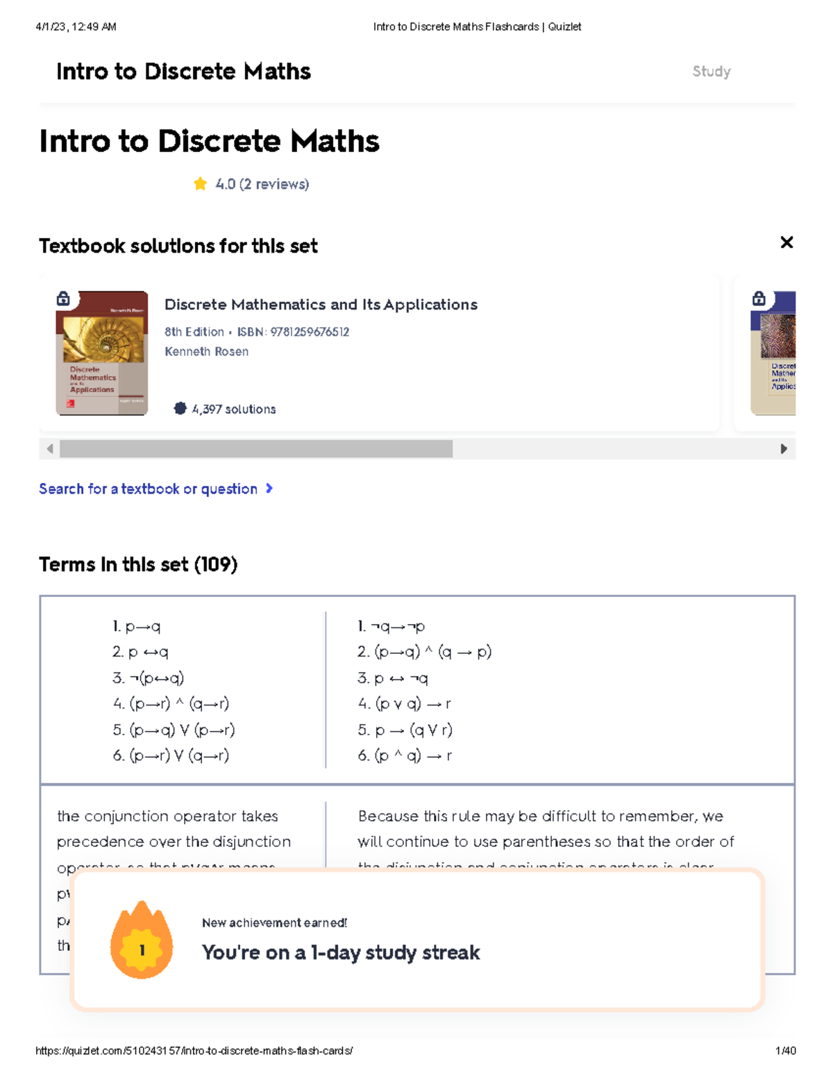 rule of inference - 4/1/23, 12:49 AM Intro to Discrete Maths Flashcards ...