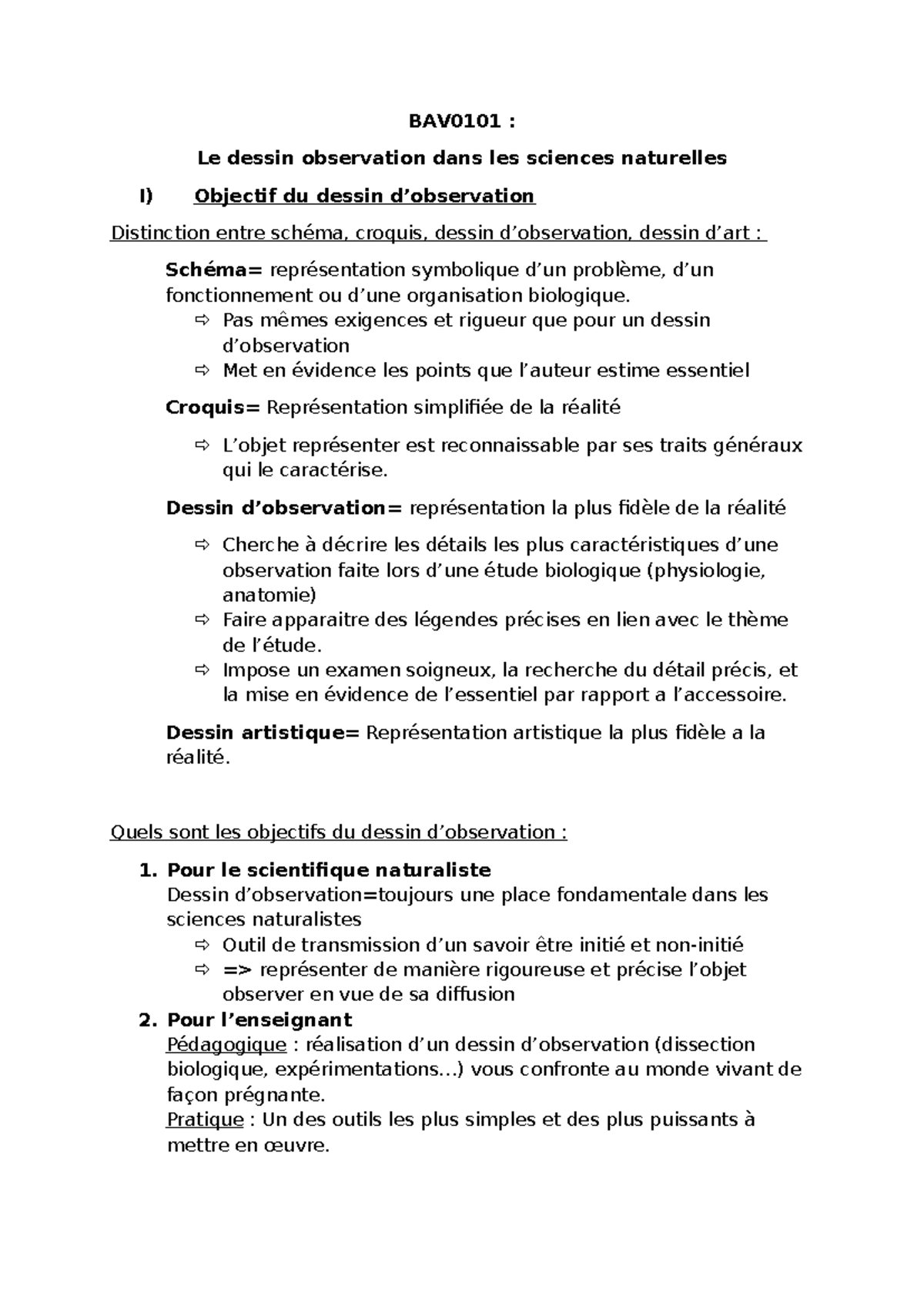 Savoir faire un dessin d'observation - BAV0101 : Le dessin observation ...