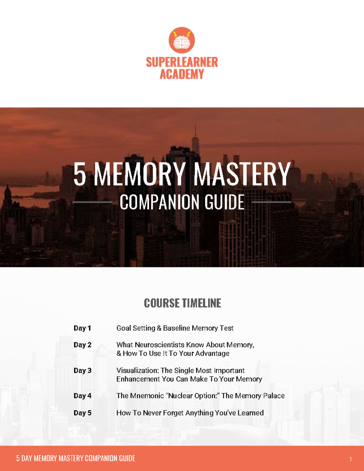 5 Day Memory Mastery Companion Guide V2 - 5 DAY MEMORY MASTERY ...
