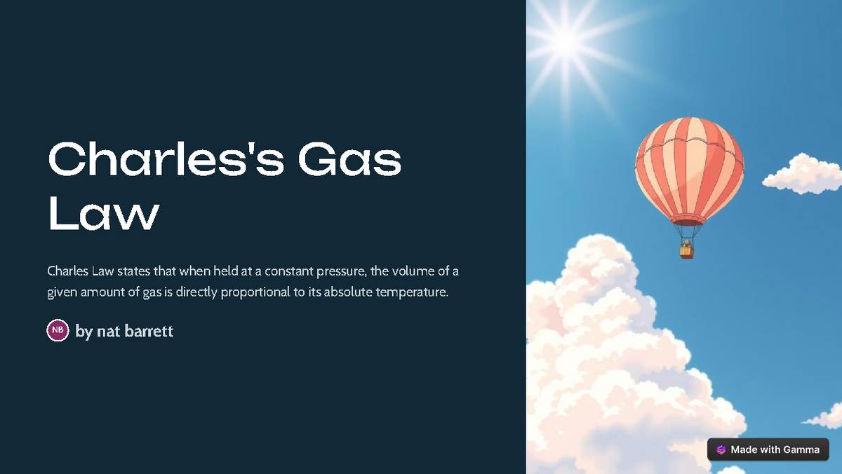 Charless-Gas-Law - A presentation summarising the key factors of ...