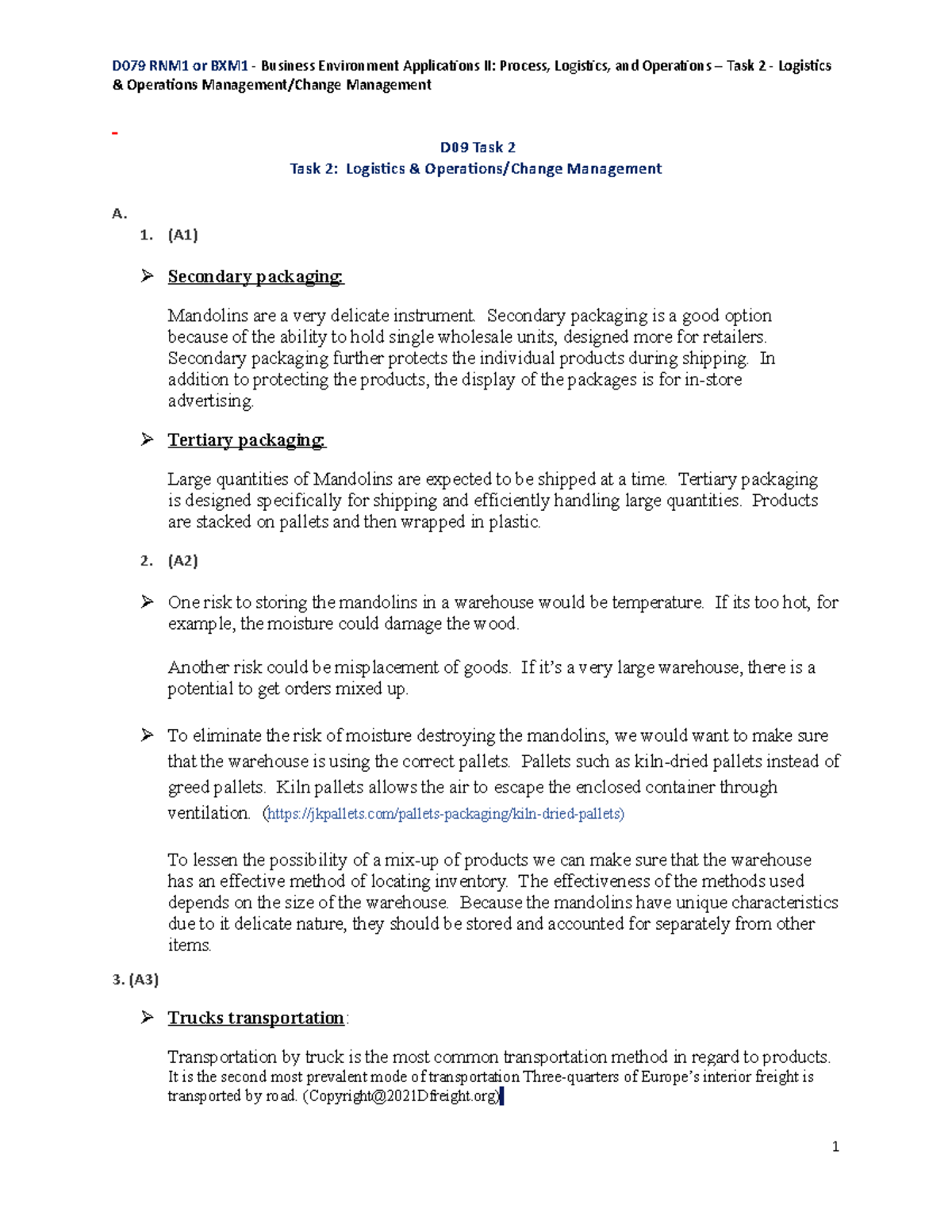 D079 - Task 2 Nov 11 22 - Business Environment Applications II: Process ...