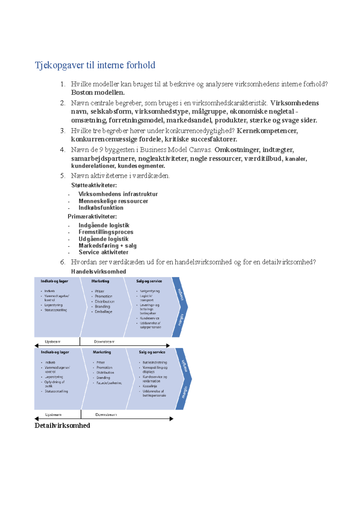 Tjekopgaver til interne forhold - Hvilke modeller kan bruges til at ...
