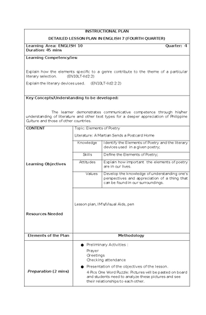 Lesson PLAN FLY Swatter GAME - A Proposed Lesson Plan Semi-Detailed ...