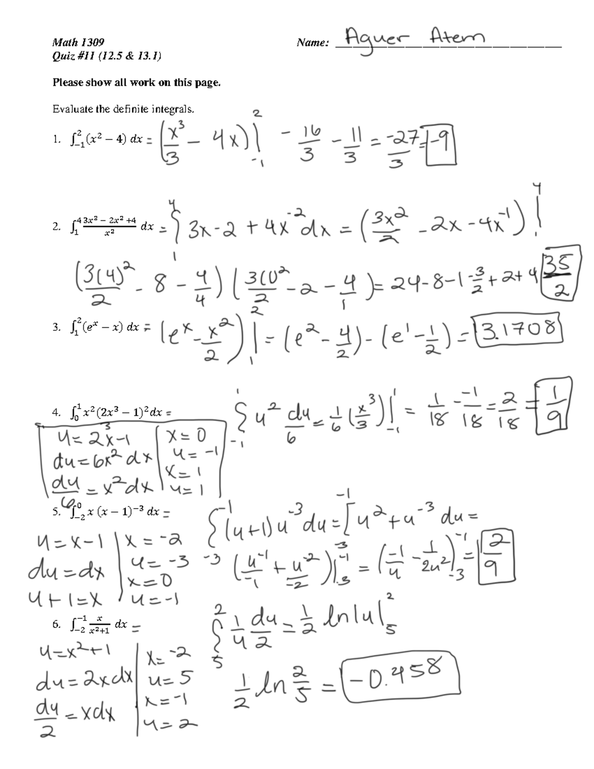 Annotated-09Q11 - Unit 2 Quiz 5 - Math 1309 Name