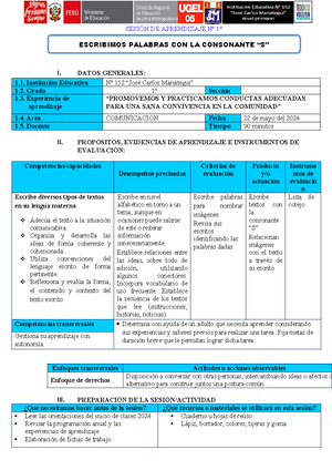 Sesion DE Comunicación - Leemos UNA Ficha Descriptiva DE Alimentos Y LA ...