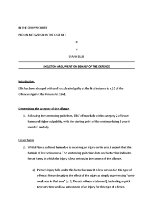 Closing speech portfolio 3 Example - CLOSING SPEECH ON BEHALF OF THE ...