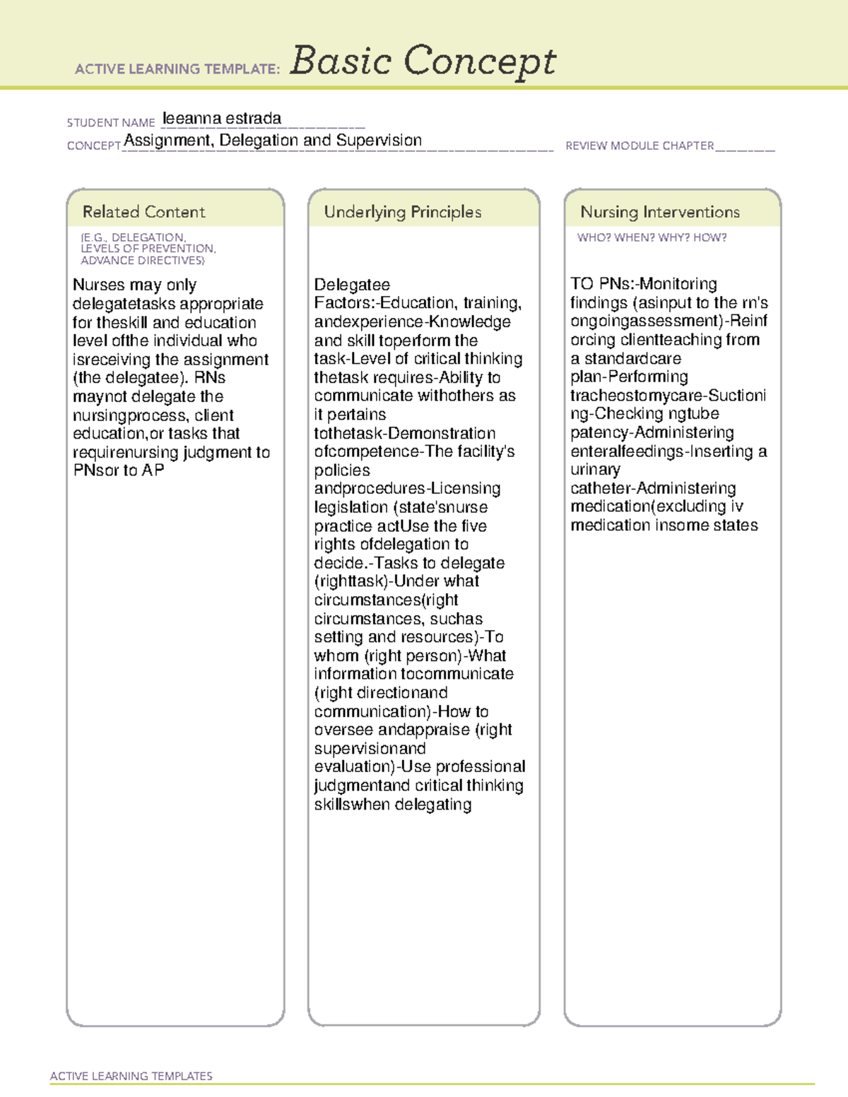 Pn 2 4 - FOCUSED - ACTIVE LEARNING TEMPLATES Basic Concept STUDENT NAME ...