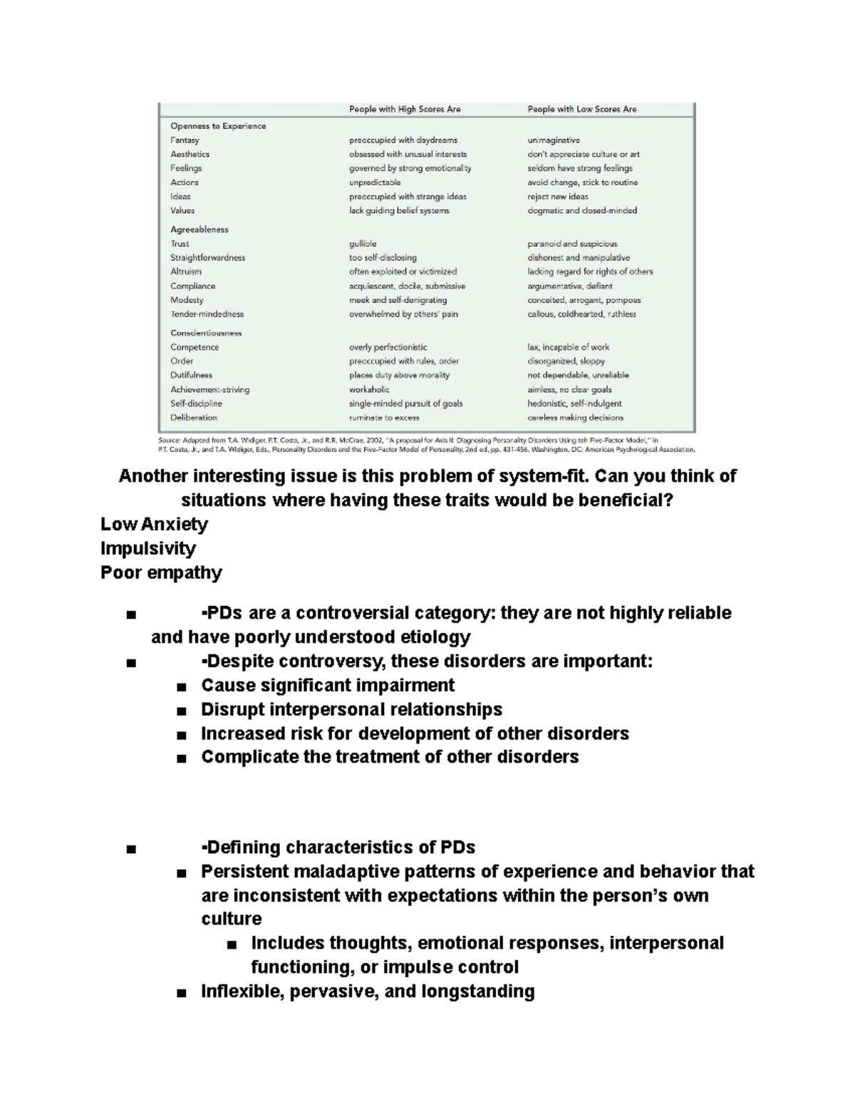 Psy 381-4 - abnormal psych semester 2 notes - Another interesting issue ...