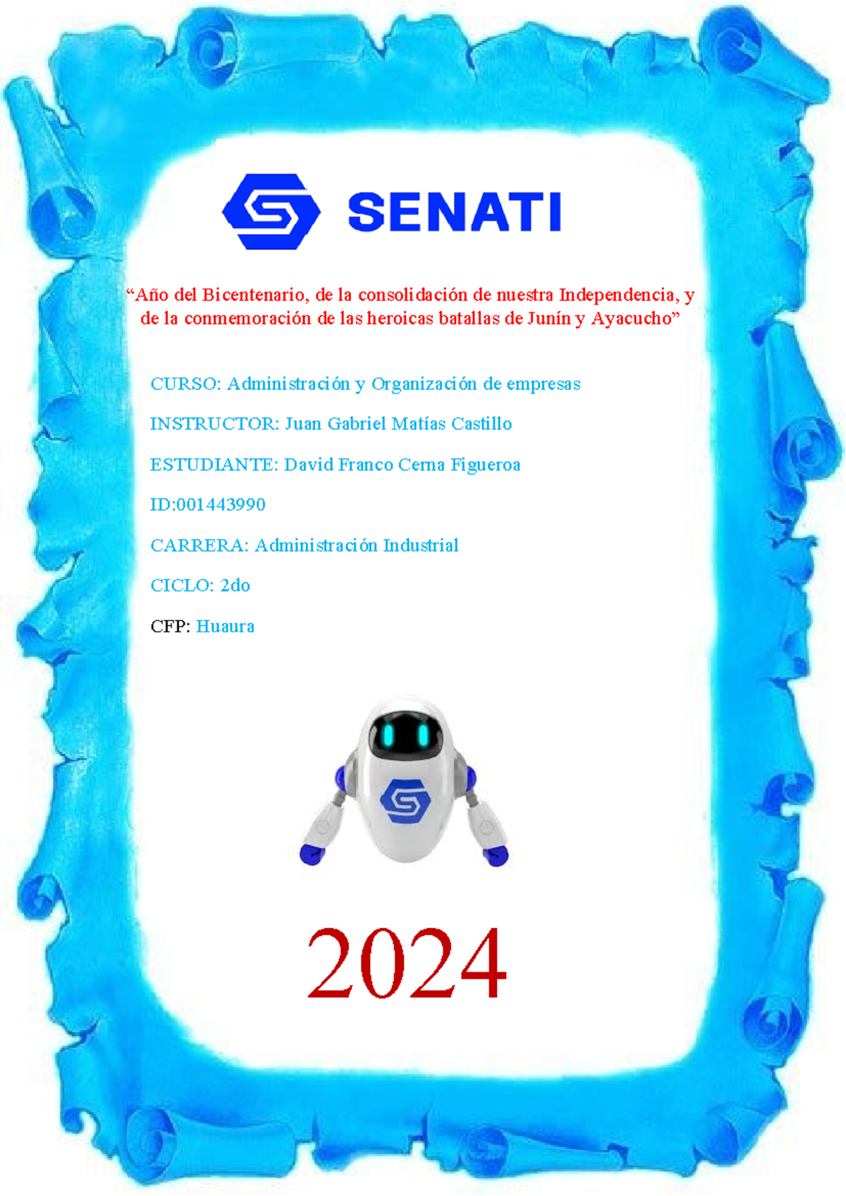 Entregable 2 senati 2024 - “Año del Bicentenario, de la consolidación ...