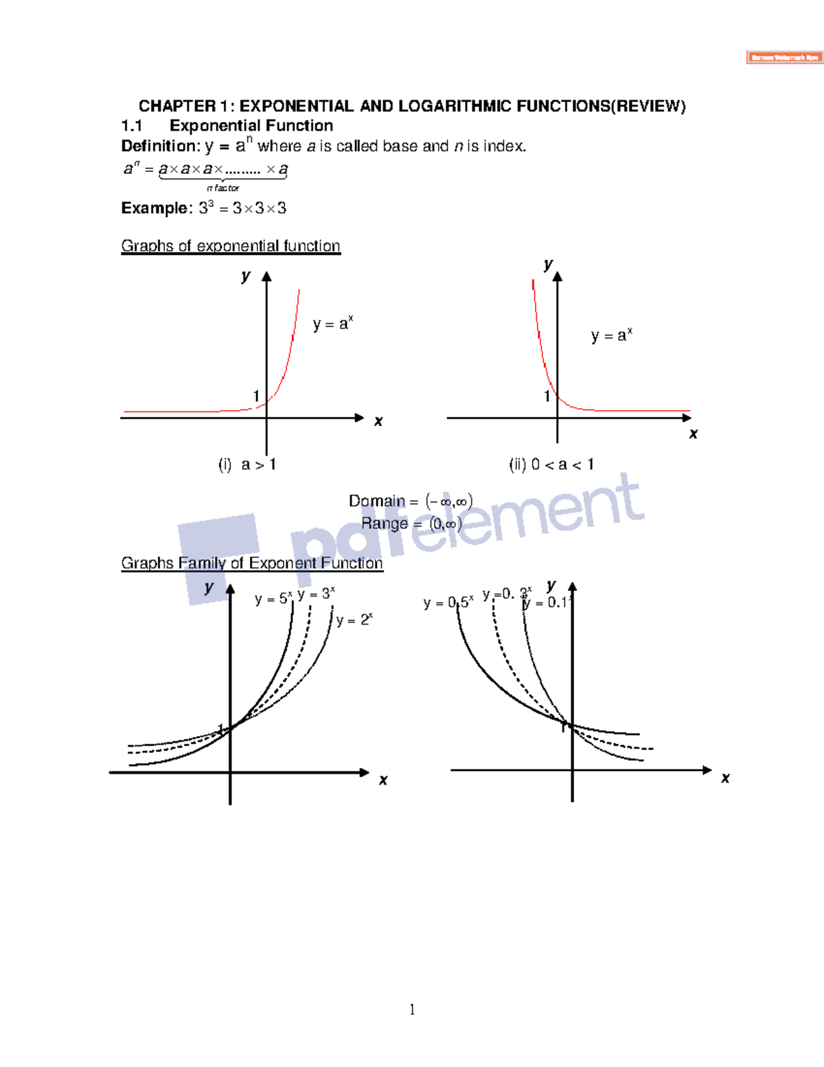MAT233 Chapter 1 - CHAPTER 1: EXPONENTIAL AND LOGARITHMIC FUNCTIONS ...