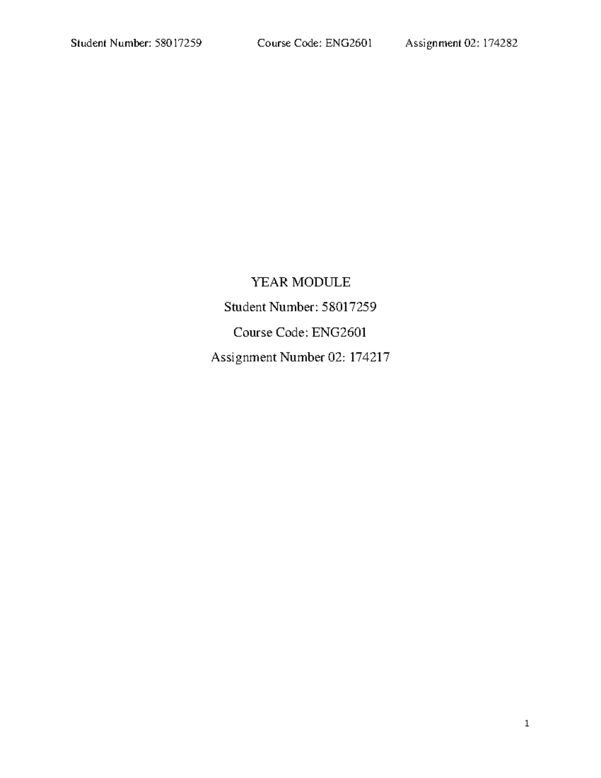ENG2601 - Ass.02 - 174282 - MCS - YEAR MODULE Student Number: 58017259 ...