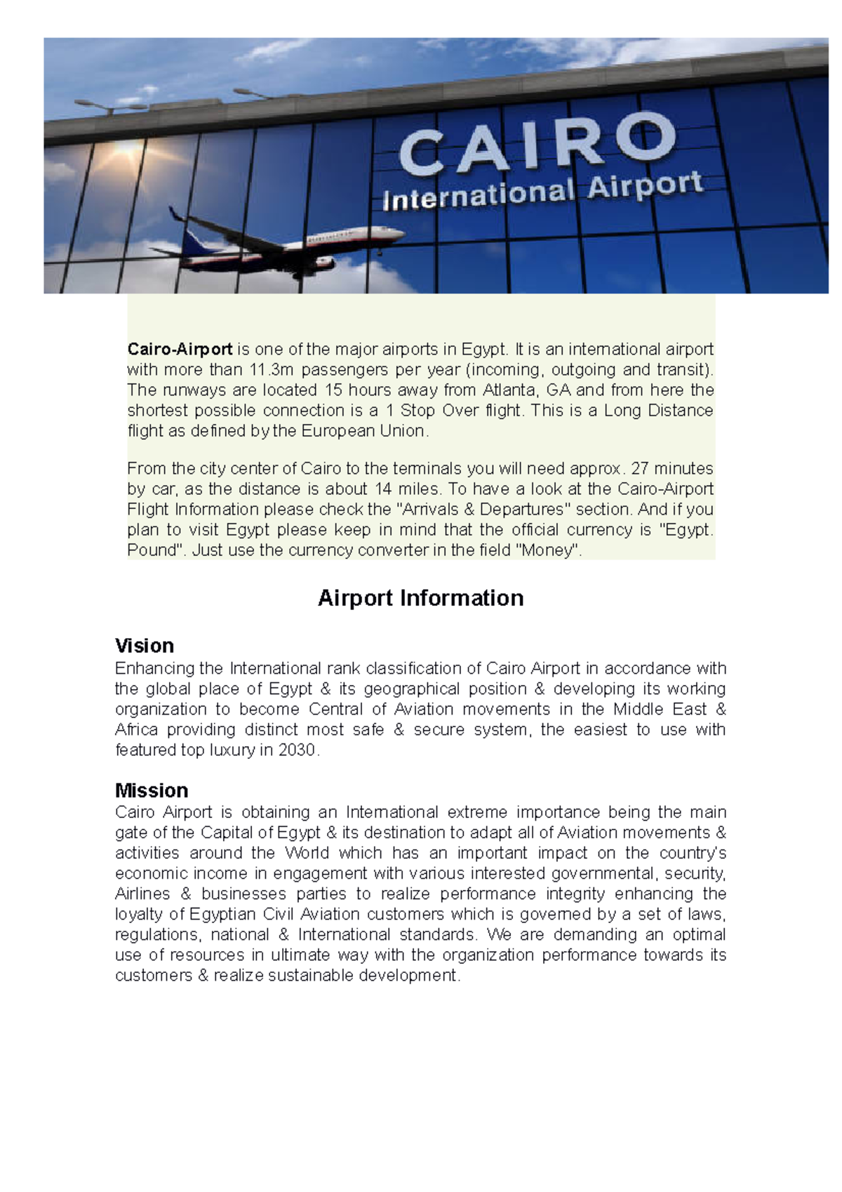 Cairo International Airport - Cairo-Airport is one of the major ...