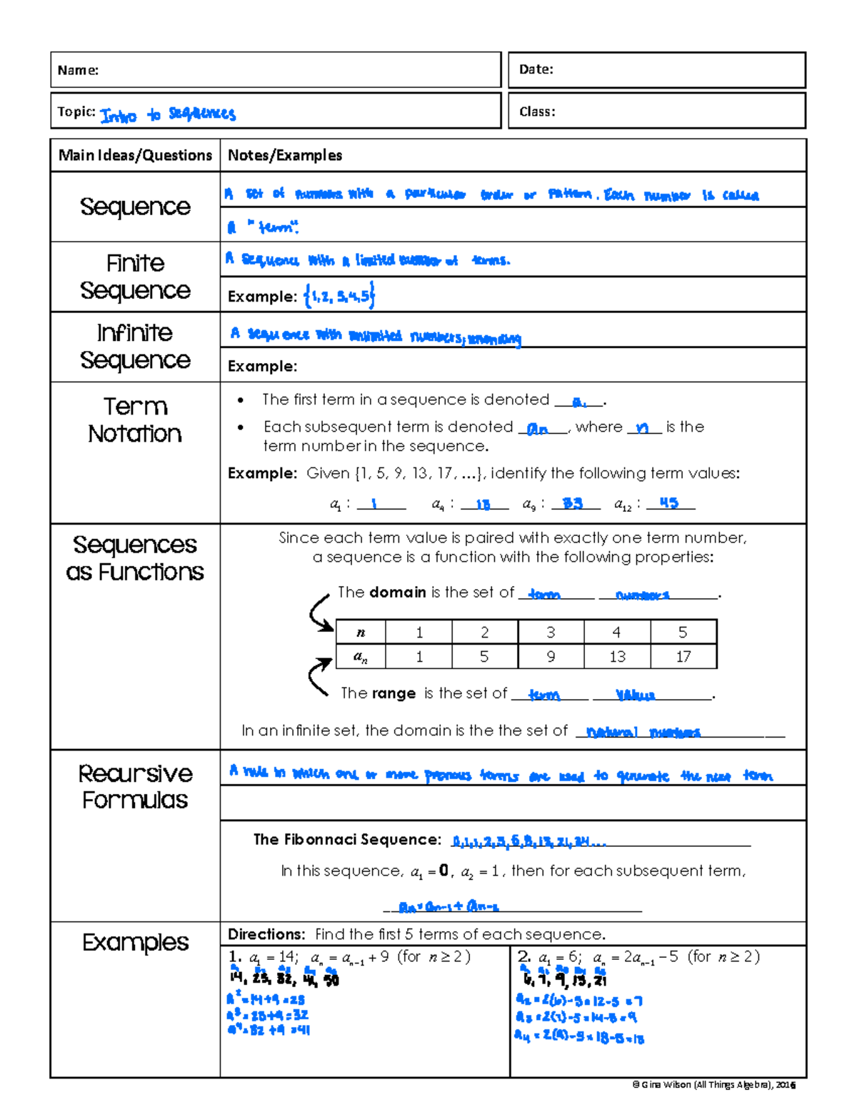 10-1 Intro to Sequences and Series - DĂŝŶ /ĚĞĂƐͬYƵĞƐƚŝŽŶƐ EŽƚĞƐͬ ...